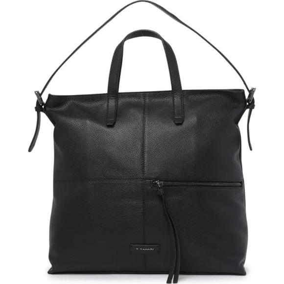 T Tahari | Bags | Nwt T Tahari Pebbled Leather Convertible Zip Tote Bag ...
